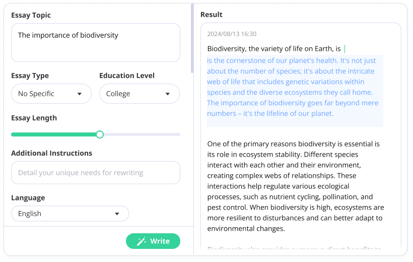 AI Essay Writer - Free Online Essay Generator
